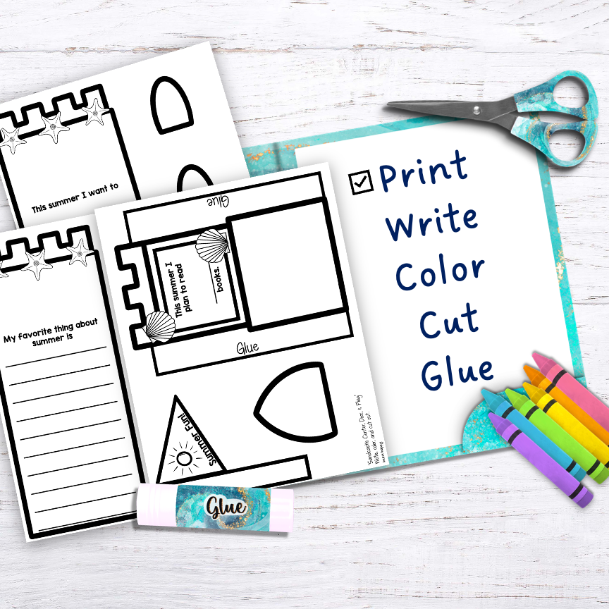 End of Year Sandcastle Summer Bucket List Craft & Writing | Made By ...