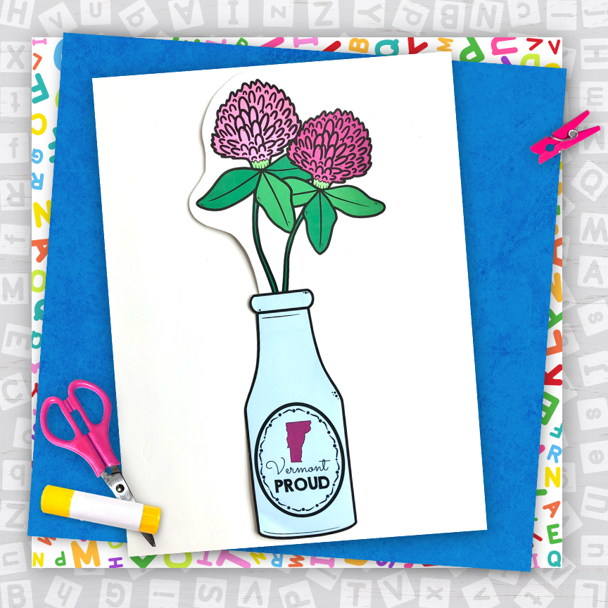 Red Clover Craft | Vermont State Symbol | Made By Teachers