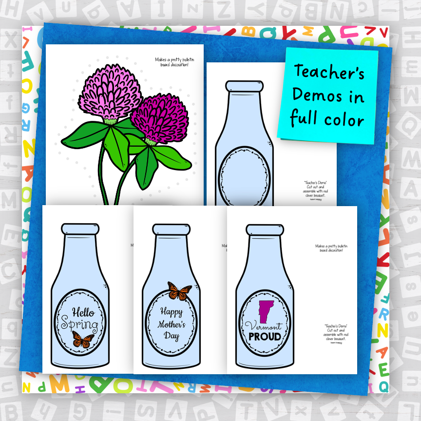 Red Clover Craft | Vermont State Symbol | Made By Teachers