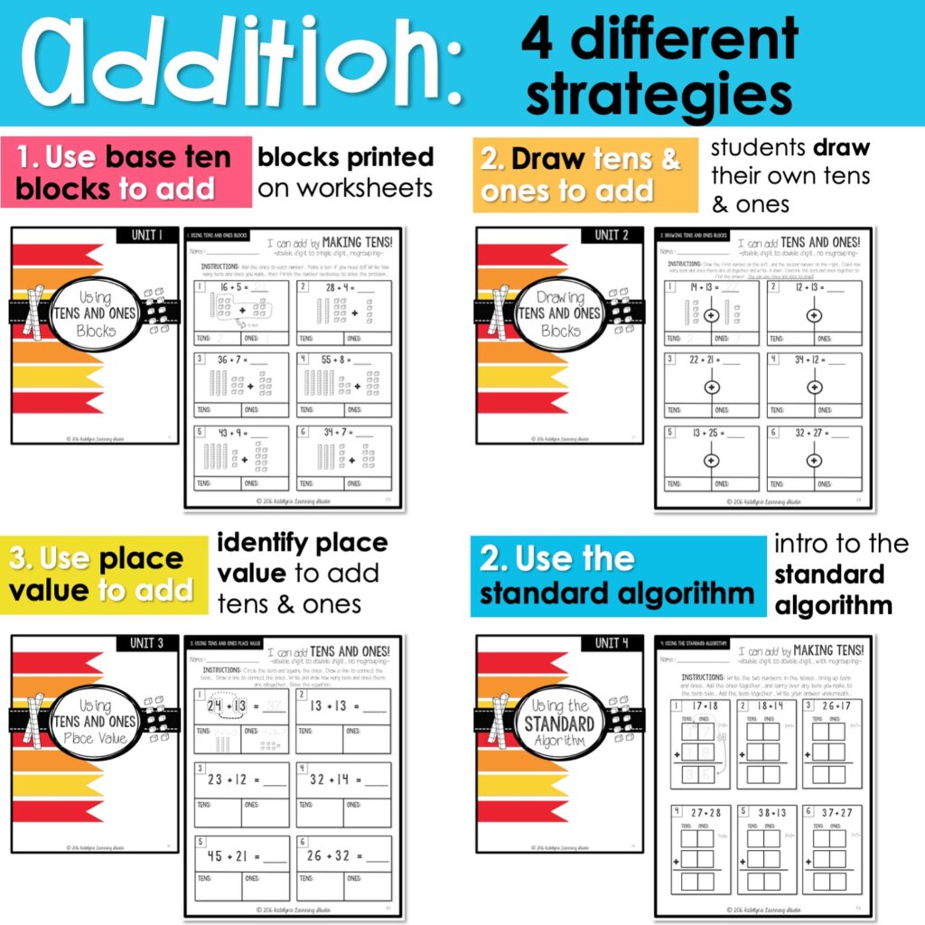 2 Digit Addition and Subtraction with Regrouping Worksheets | Made By ...