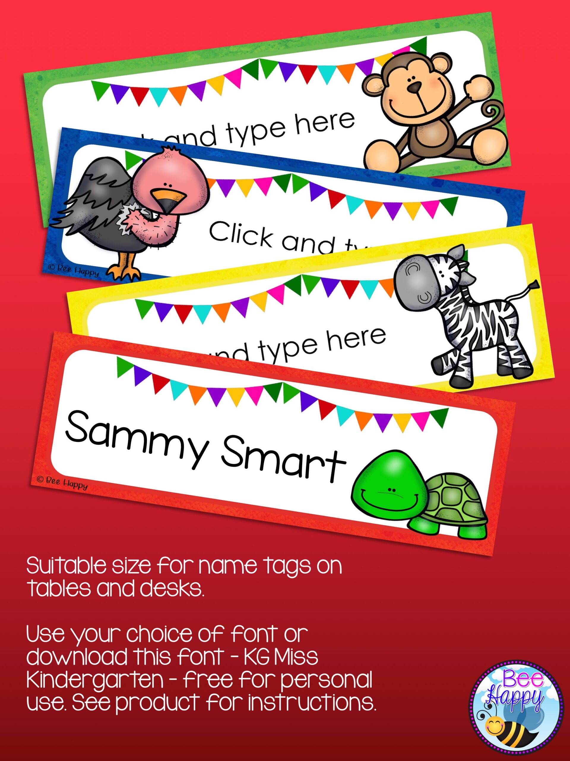 Editable Name Tags and Labels | Animals | Made By Teachers