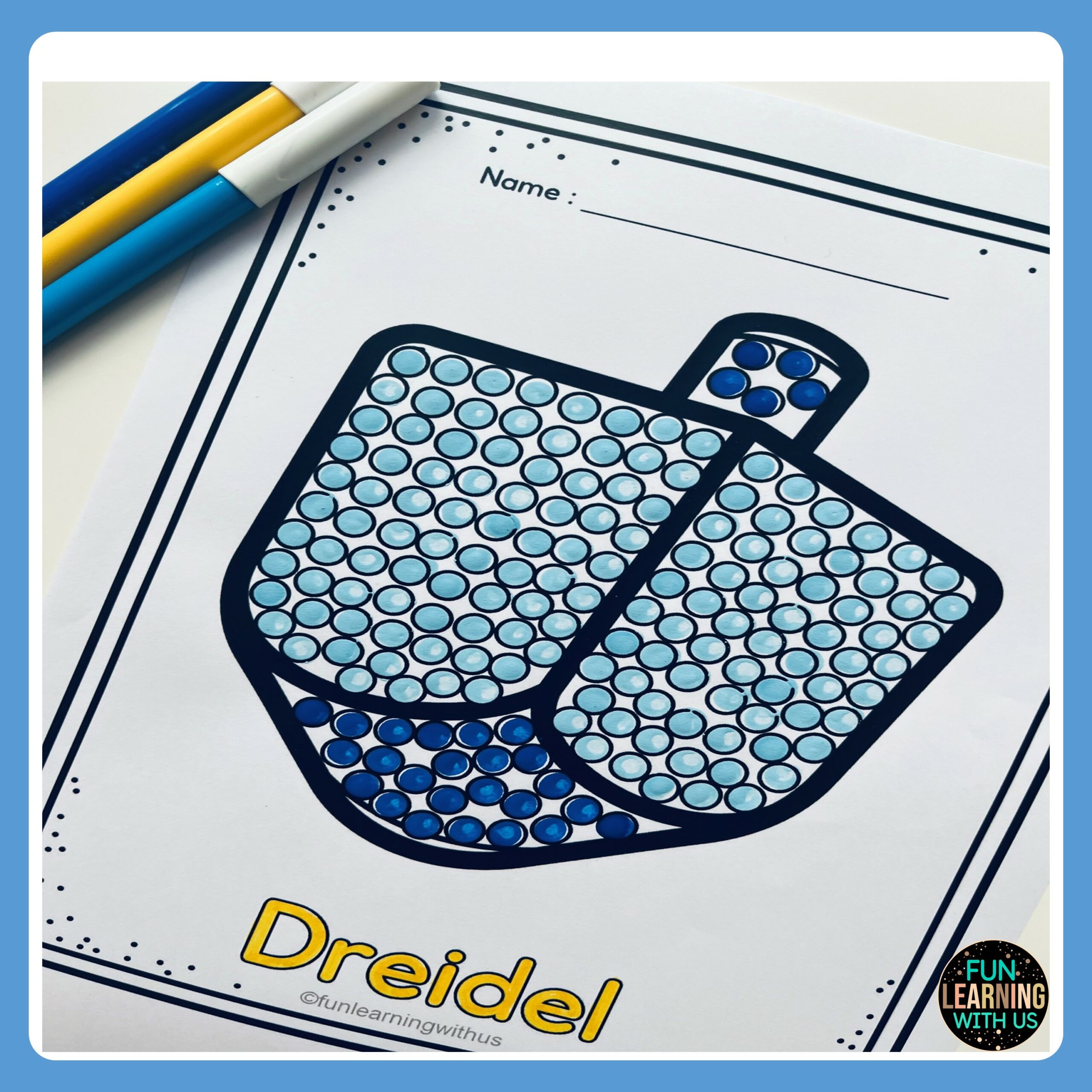 Hanukkah Q Tip Painting | Fine Motor Skill December Activities | Made ...