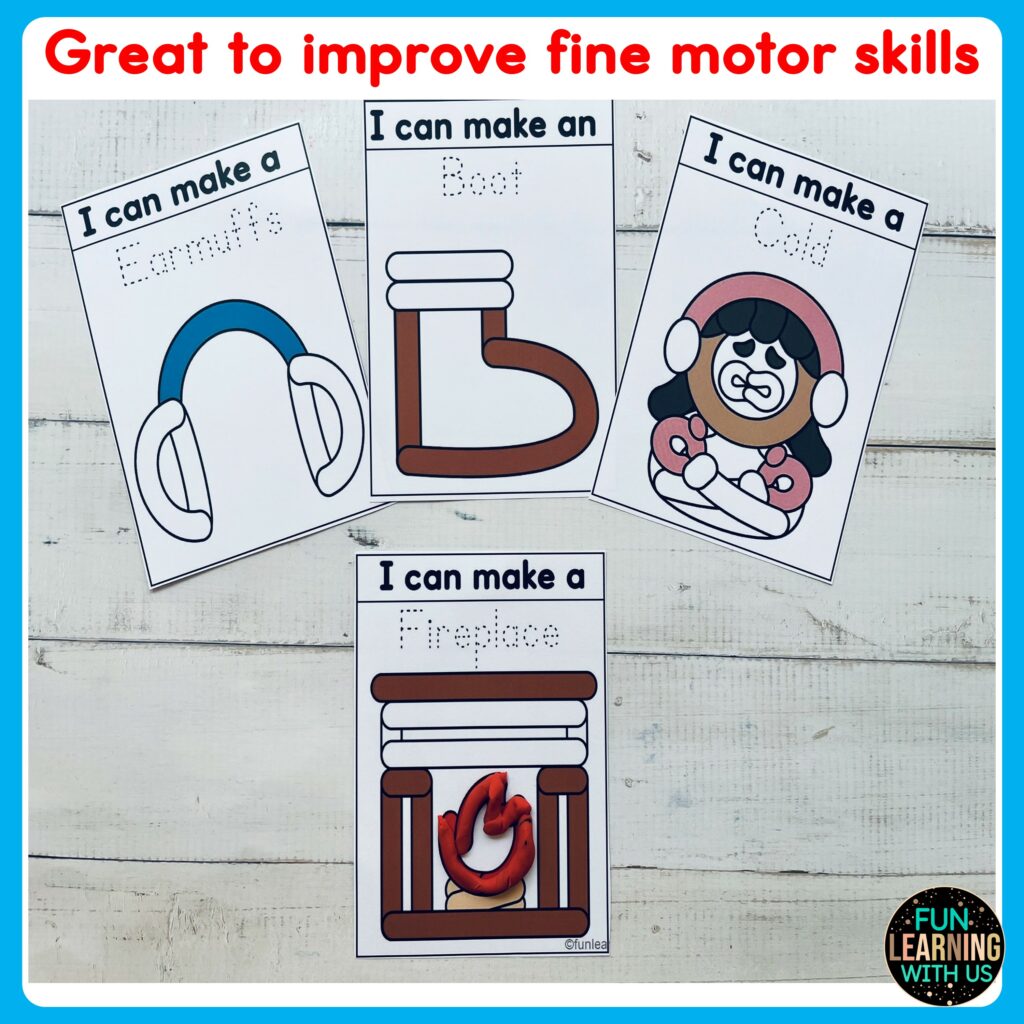 Winter Fine Motor Skill Dough Center Mats | Made By Teachers