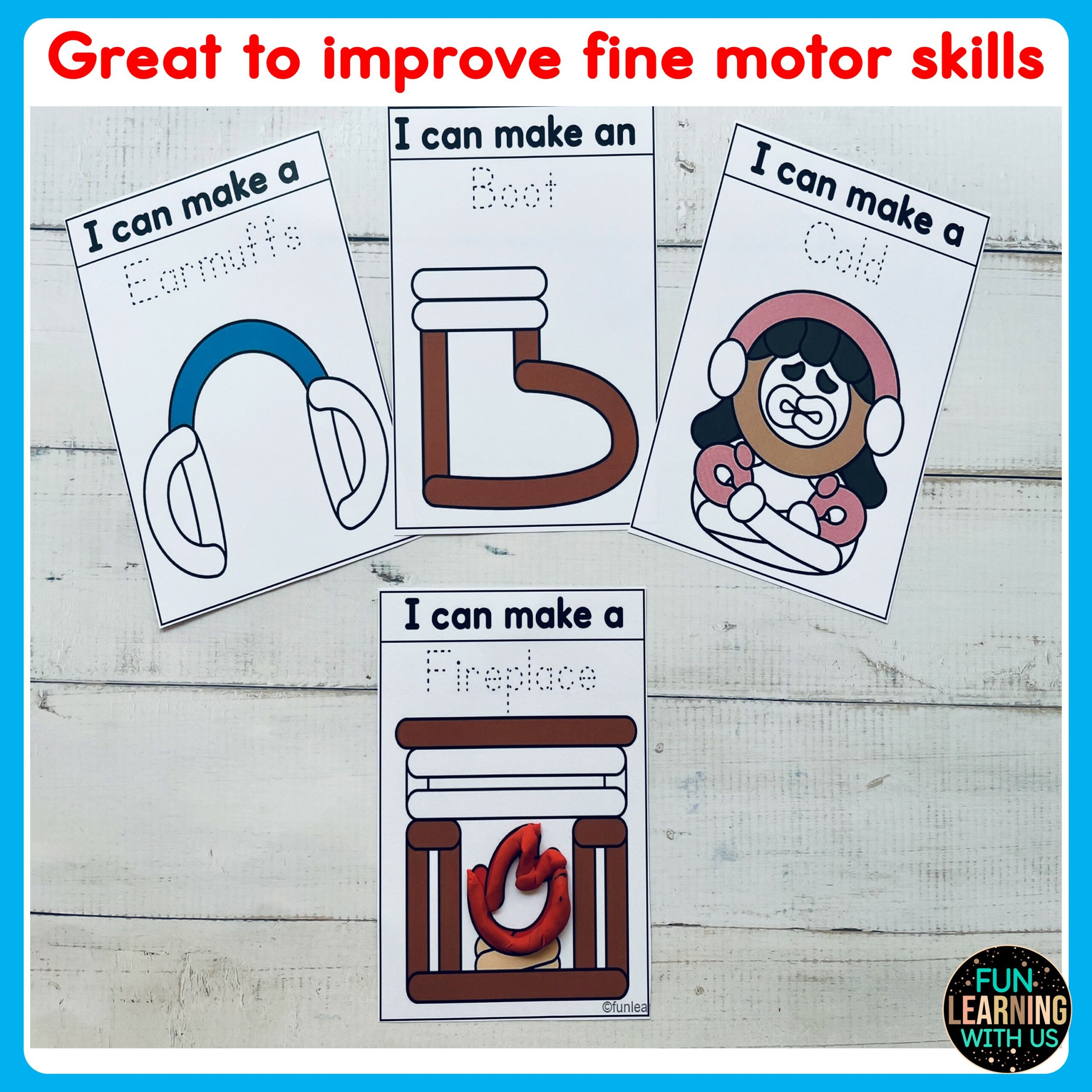 Winter Fine Motor Skill Dough Center Mats | Made By Teachers