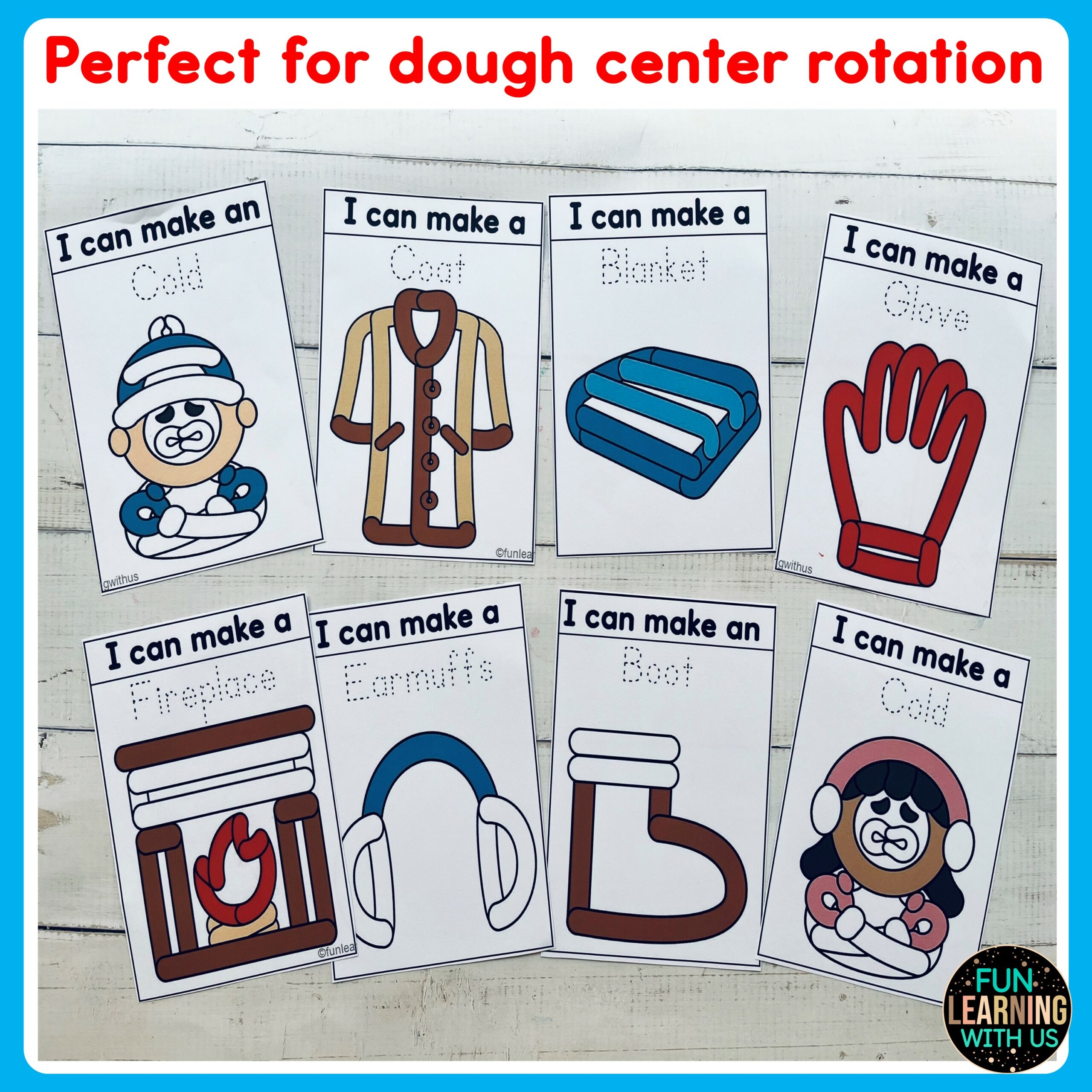 Winter Fine Motor Skill Dough Center Mats - Made By Teachers