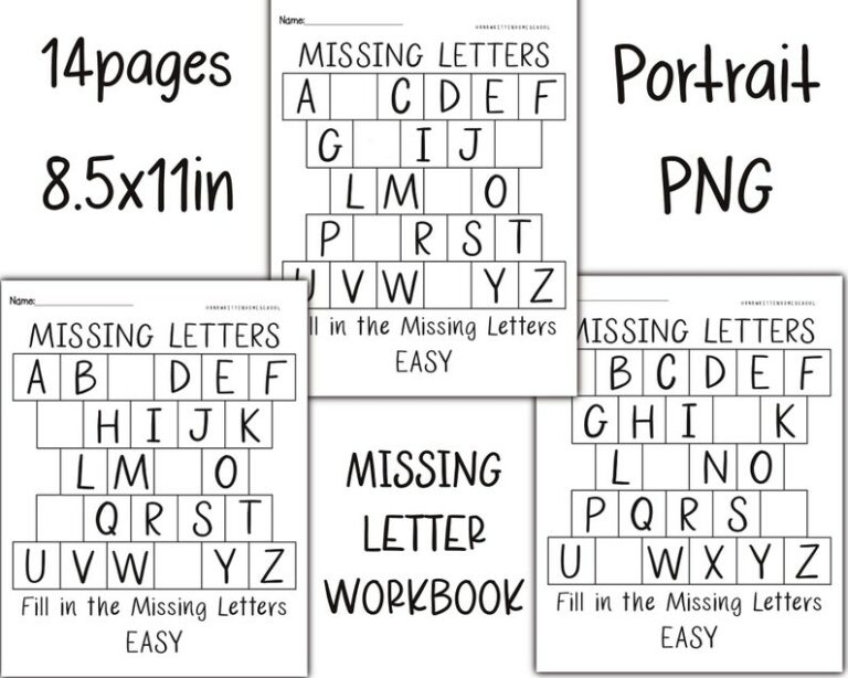 Missing Letters Worksheet, ABC Worksheet, Printable Worksheets ...