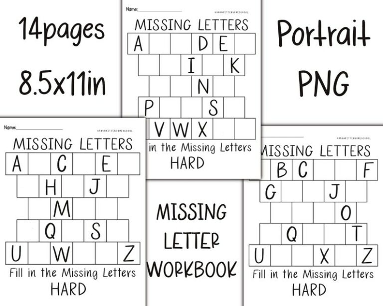 Missing Letters Worksheet, ABC Worksheet, Printable Worksheets ...