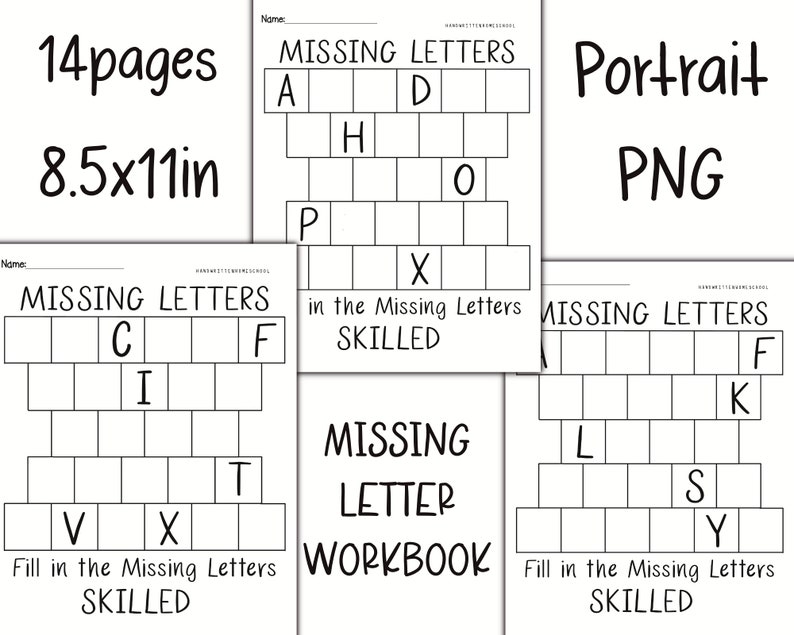 Missing Letters Worksheet, ABC Worksheet, Printable Worksheets ...