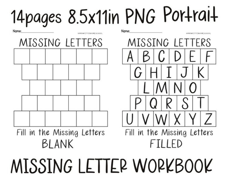 Missing Letters Worksheet, ABC Worksheet, Printable Worksheets ...