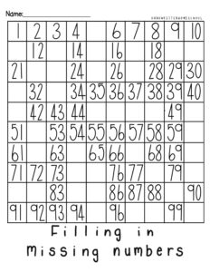 1st grade Worksheets, Missing Numbers Worksheets, Kindergarten ...