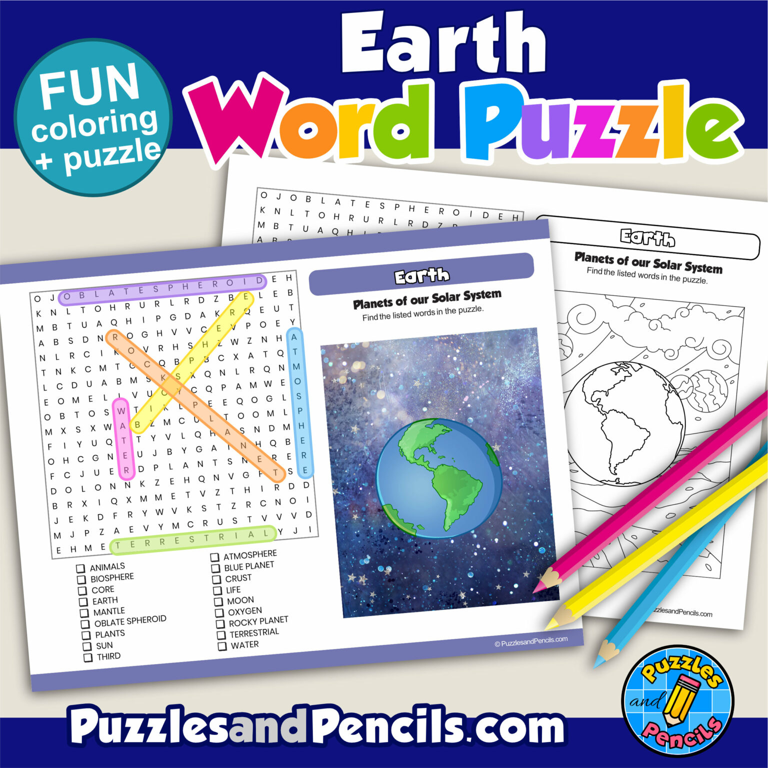 Sun Word Search Puzzle Activity Page | Solar System Wordsearch | Made ...