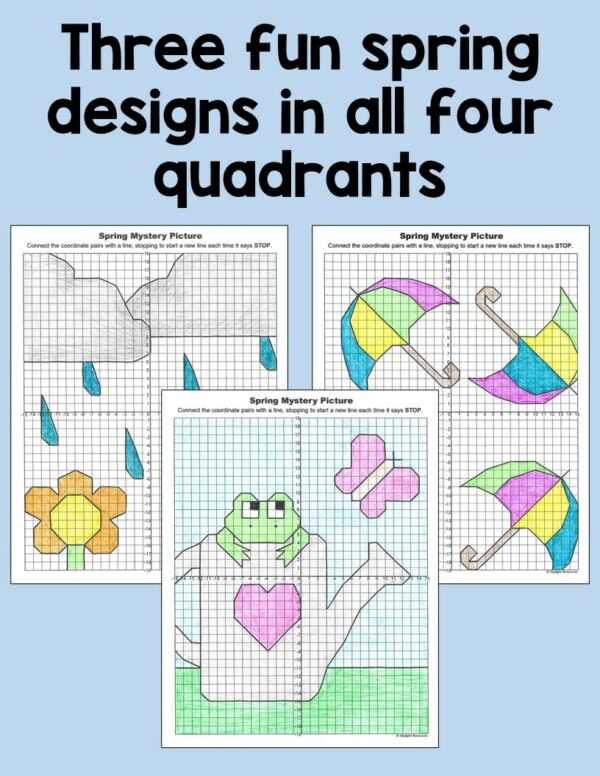 Spring Coordinate Plane Graphing Pictures - Four Quadrant | Made By ...