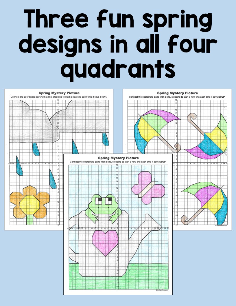 Spring Coordinate Plane Graphing Pictures - Four Quadrant | Made By ...