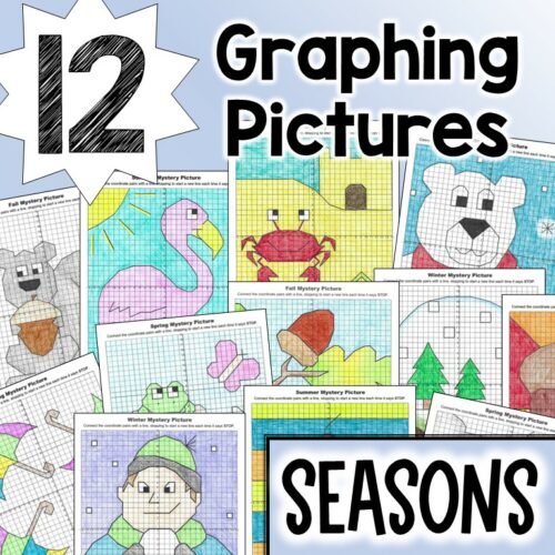SEASONS BUNDLE Four Quadrant Coordinate Plane Graphing Pictures | Made ...