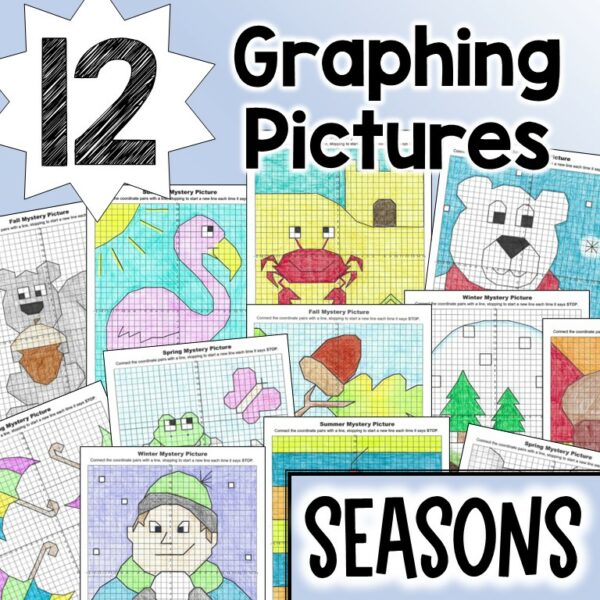 SEASONS BUNDLE Four Quadrant Coordinate Plane Graphing Pictures | Made ...