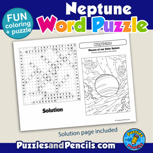 Neptune Word Search Puzzle Activity Page | Planets & Solar System ...