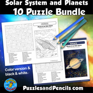 Solar System and Planets Word Search Puzzle Activity BUNDLE | 10 ...