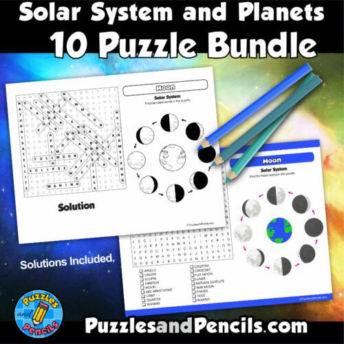 Solar System and Planets Word Search Puzzle Activity BUNDLE | 10 ...