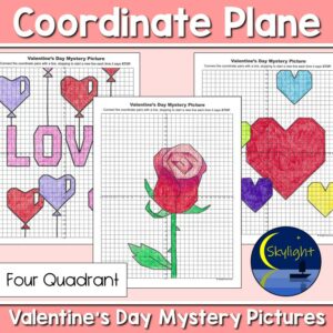 Valentine's Day Coordinate Plane Graphing Pictures - Four Quadrant ...