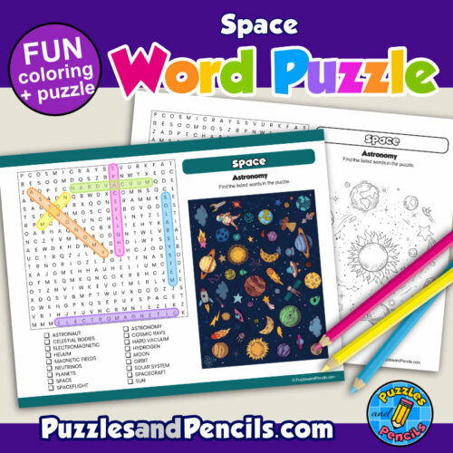 Space Word Search Puzzle Activity Page | Astronomy Wordsearch | Made By ...