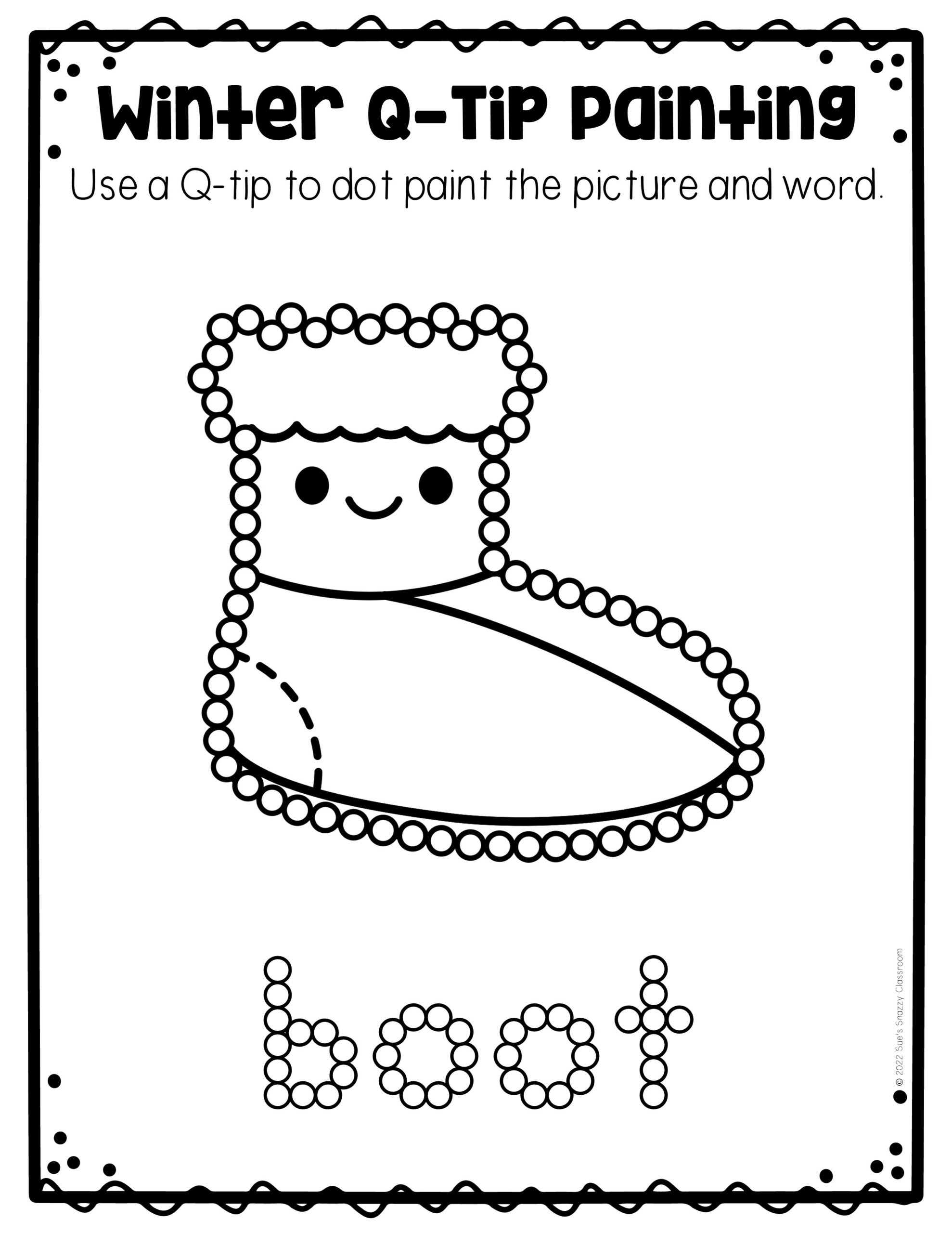 Winter Q-Tip Dot Painting Activity | Fine Motor Skills Practice | Made ...