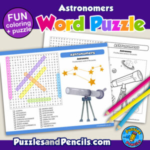 Astronomers Word Search Puzzle Activity Page | Astronomy Wordsearch ...