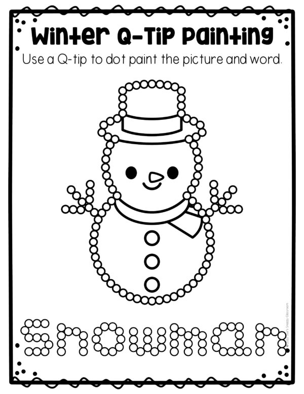 Winter Q-Tip Dot Painting Activity | Fine Motor Skills Practice | Made ...