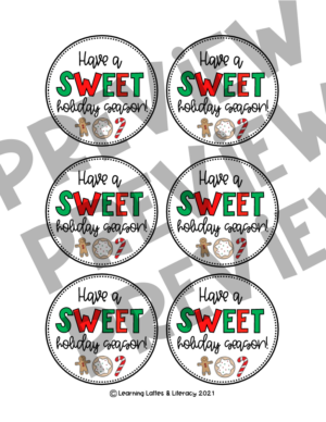 Sweet Christmas Tags Cookies Candy Holiday Gift Tags Teacher Volunteer ...