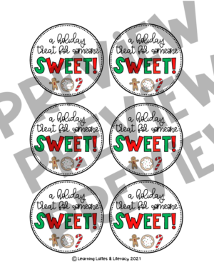 Sweet Christmas Tags Cookies Candy Holiday Gift Tags Teacher Volunteer ...
