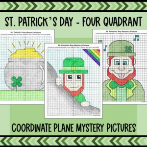 St. Patrick's Day Four Quadrant Coordinate Plane Graphing Pictures ...