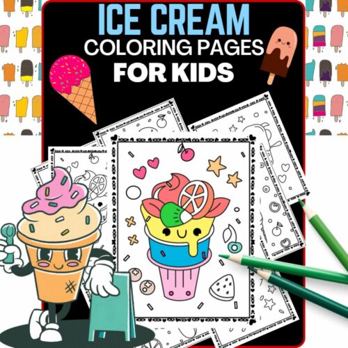 National Ice Cream Coloring Pages,stress relief for kids - Made By Teachers