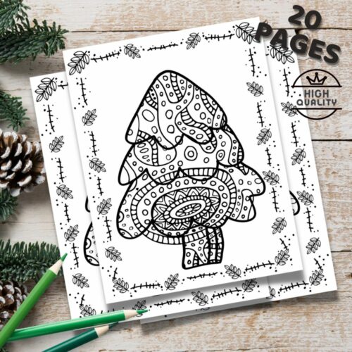 Christmas Tree Zentangle Mindfulness coloring pages Winter | Made By ...