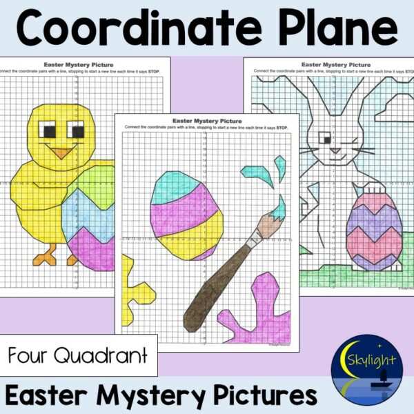 Easter Coordinate Plane Mystery Graphing Pictures 4-Quadrant | Made By ...