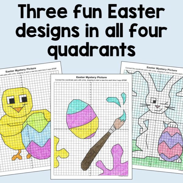 Easter Coordinate Plane Mystery Graphing Pictures 4-Quadrant | Made By ...