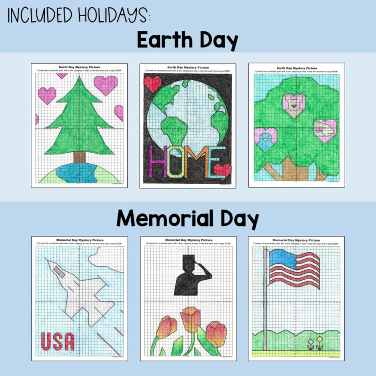 BIG BUNDLE of Holiday Coordinate Plane Graphing Pictures Four Quadrant ...