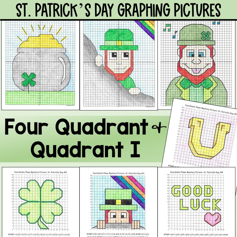 Valentine's Day Coordinate Plane Graphing Pictures - Four Quadrant ...