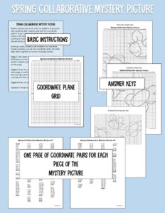 Spring Collaborative Coordinate Plane Mystery Graphing Picture - Made ...