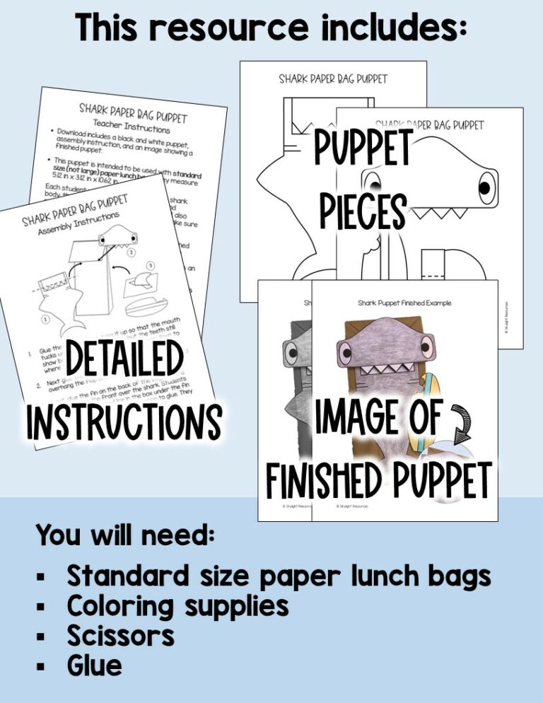 Summer Shark Paper Bag Puppet Craft Activity | Made By Teachers