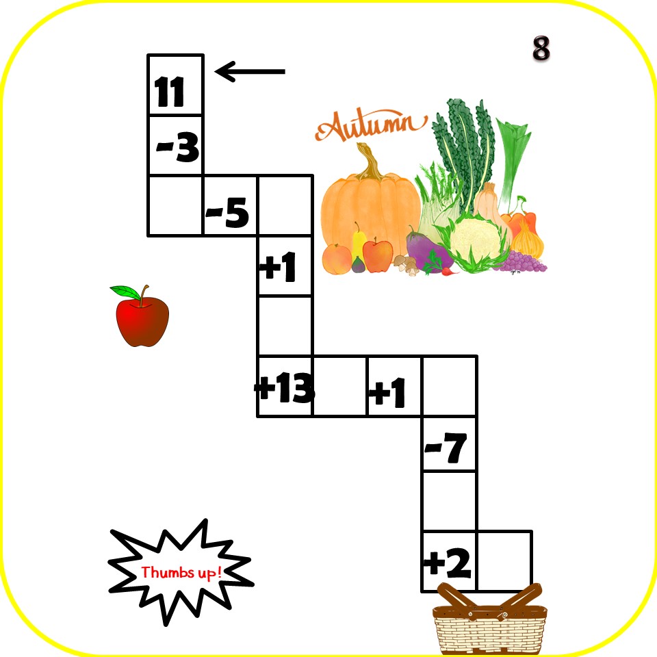 Autumn/ Fall | Math Maze Puzzles | Add & Subtract | 24 puzzles | Google ...