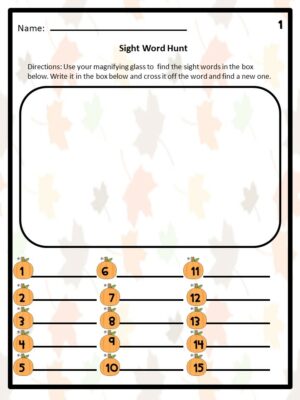 Autumn/ Fall themed | Sight & Rhyming Words Magnifying Search | 15 ...