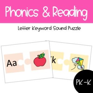 Preschool & Kindergarten Letter Keyword Sound Cards & Puzzle | Made By ...