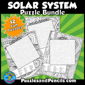 Solar System Word Search Puzzle Activity Page BUNDLE | 12 Wordsearch ...