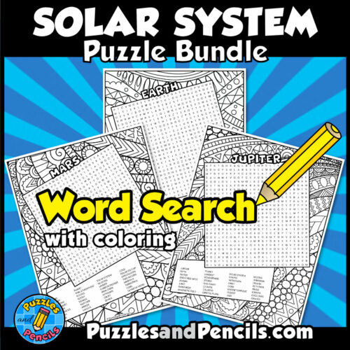 Solar System Word Search Puzzle Activity Page BUNDLE | 12 Wordsearch ...