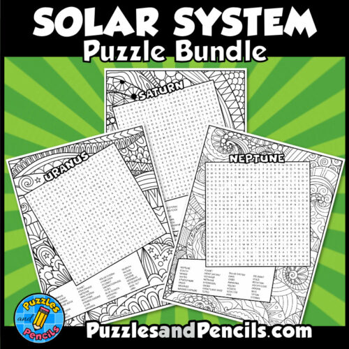 Solar System Word Search Puzzle Activity Page BUNDLE | 12 Wordsearch ...