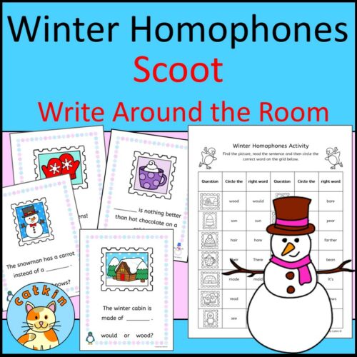 Winter Homophones Scoot Write Around the Room Activity | Made By Teachers