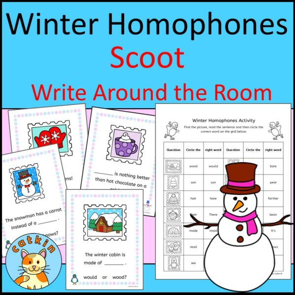 Winter Homophones Scoot Write Around the Room Activity | Made By Teachers