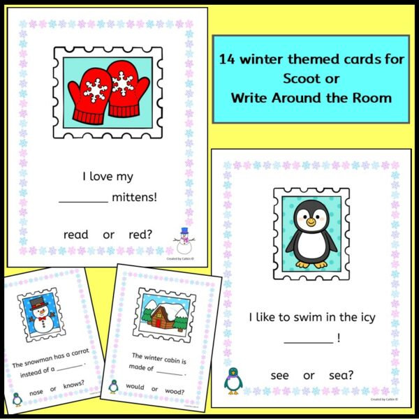 Winter Homophones Scoot Write Around the Room Activity | Made By Teachers