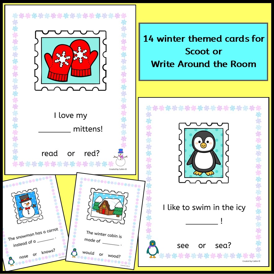 Winter Homophones Scoot Write Around the Room Activity | Made By Teachers