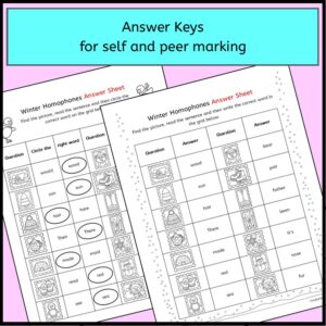 Winter Homophones Scoot Write Around the Room Activity - Made By Teachers