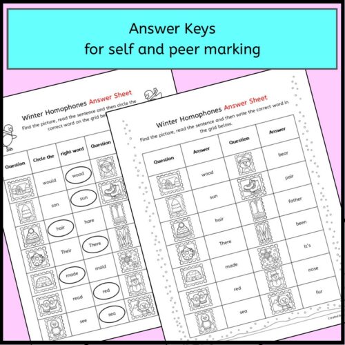 Winter Homophones Scoot Write Around the Room Activity | Made By Teachers